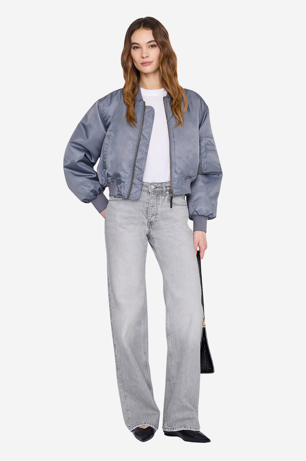 Cropped Leon Bomber - Dark Grey – Shop Yu Fashion