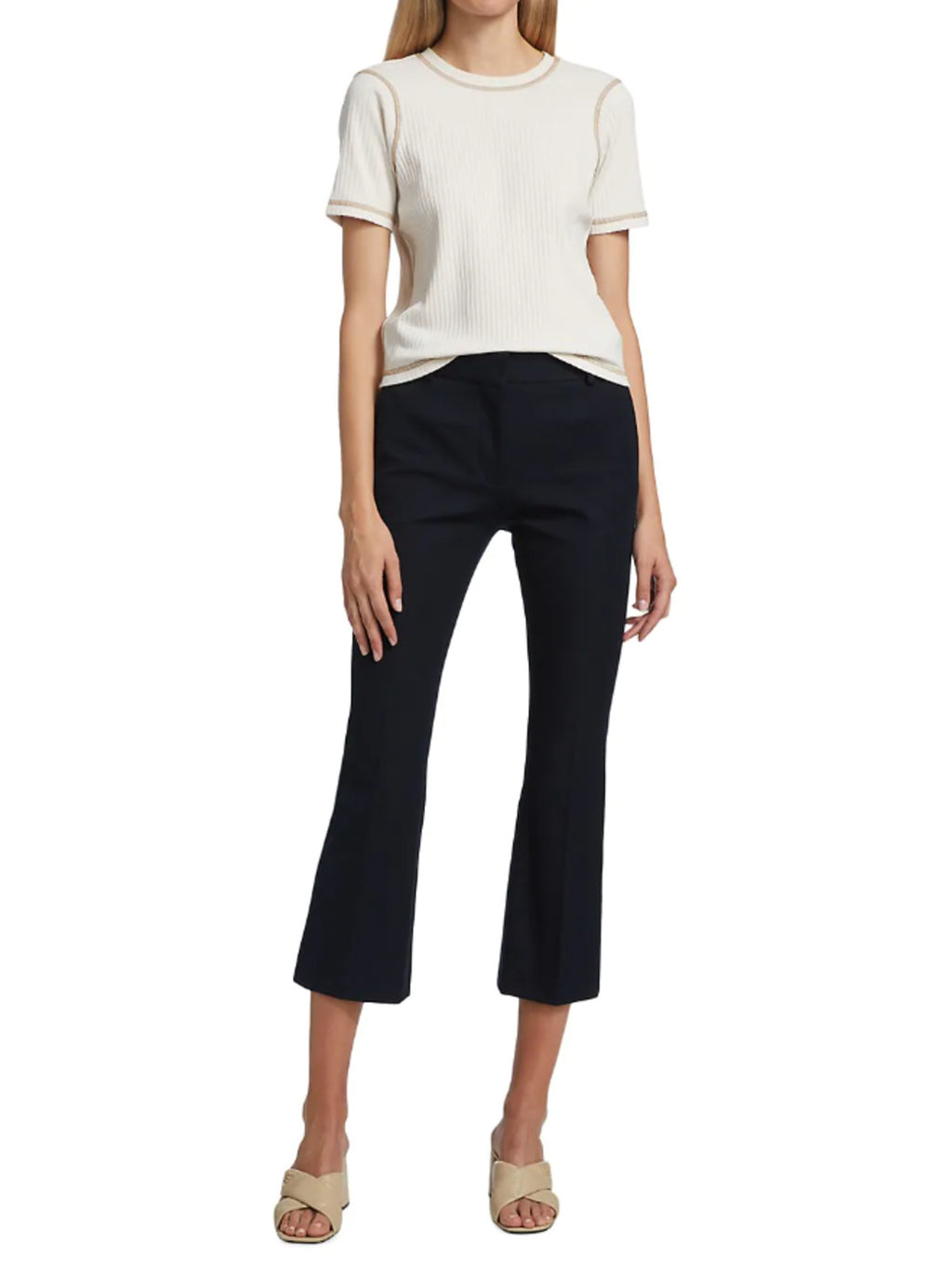 Le Crop Mini Boot Trouser - Navy – Shop Yu Fashion